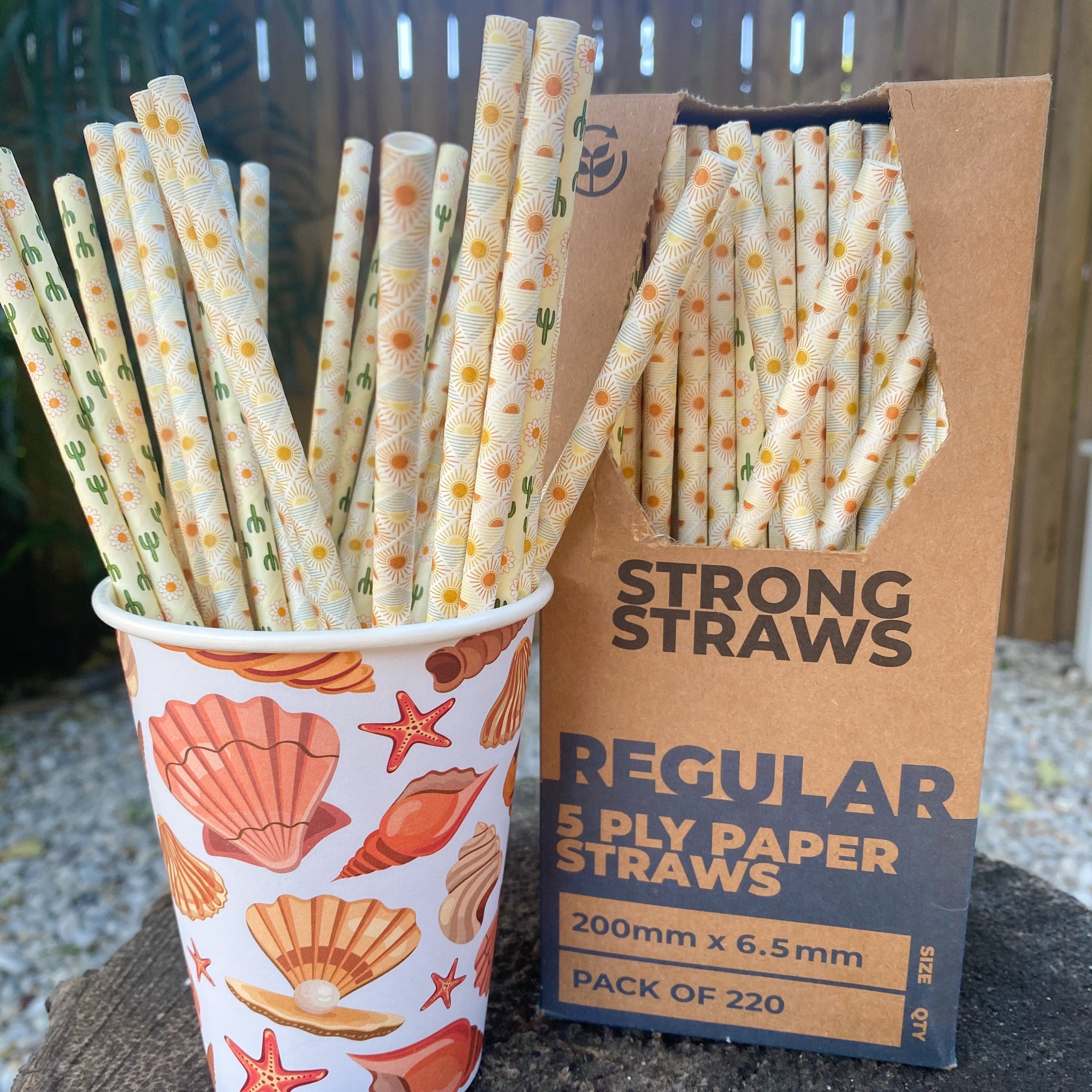 Printed strong paper straws in collaboration with Creative Cafe Co & B